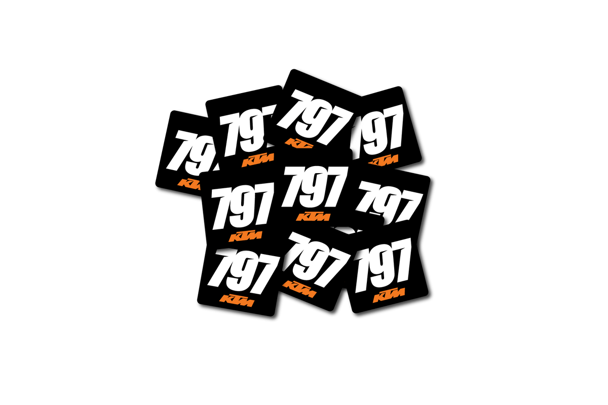 10 Hub Stickers // KTM Logo + Your Number Motocross Graphics Kit by ...